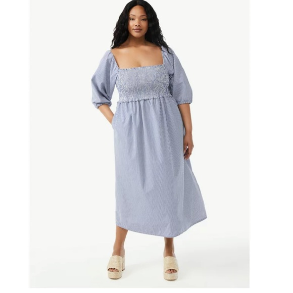 Free Assembly | Dresses | Nwt Free Assembly Womens Smocked Midi Dress ...